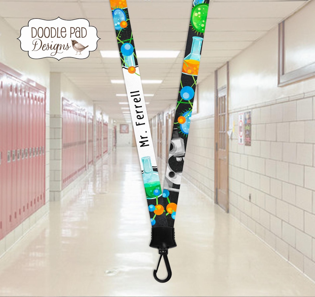Science Teacher Lanyard, Personalized Lanyard for Hall Passes, Plastic ...