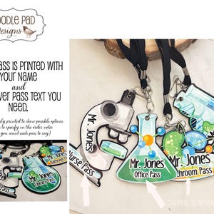 Custom Hall Passes Science Class Bathroom Pass Science Teacher ...