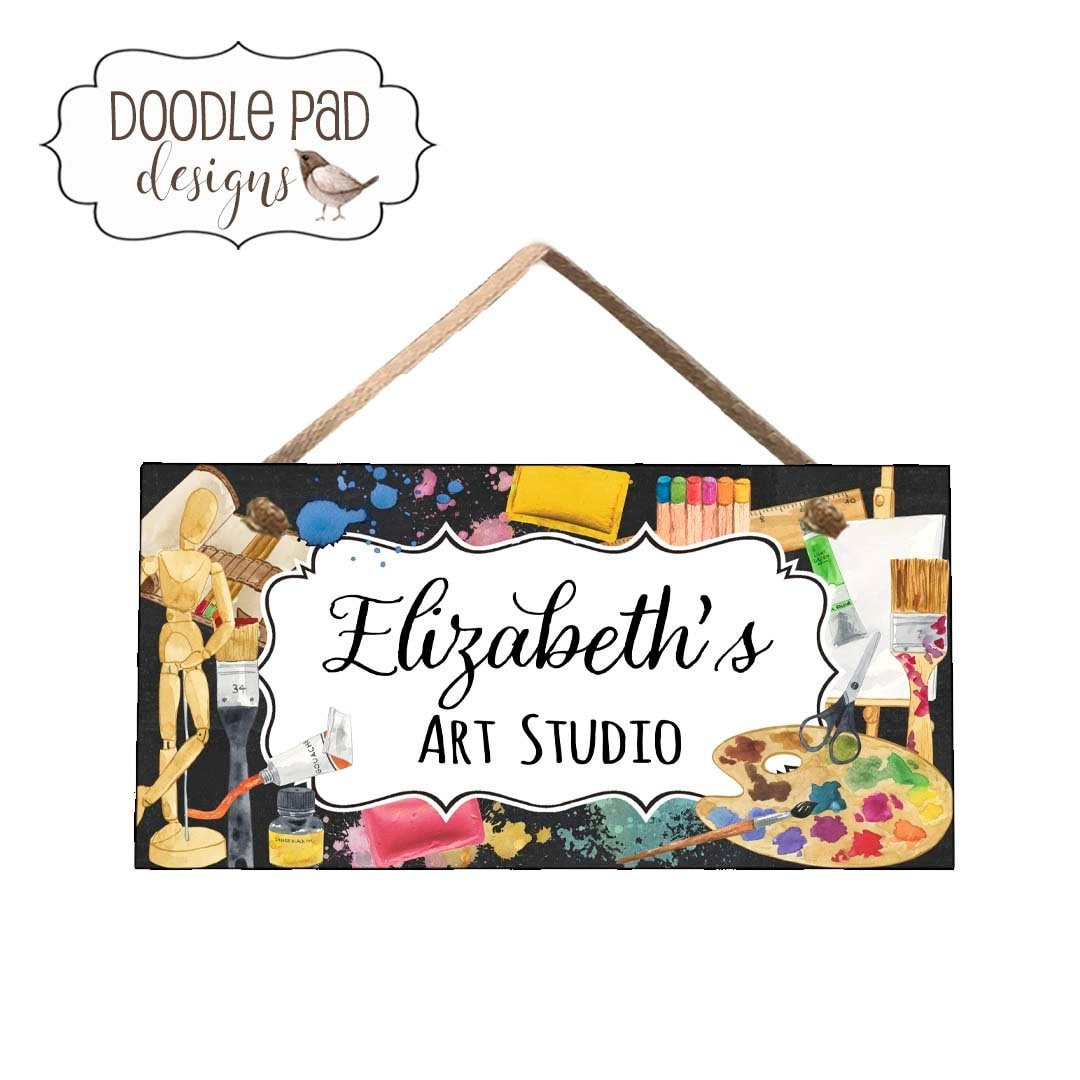 Art Studio Personalized Door Sign, Craft Room Door Sign, Gift for ...