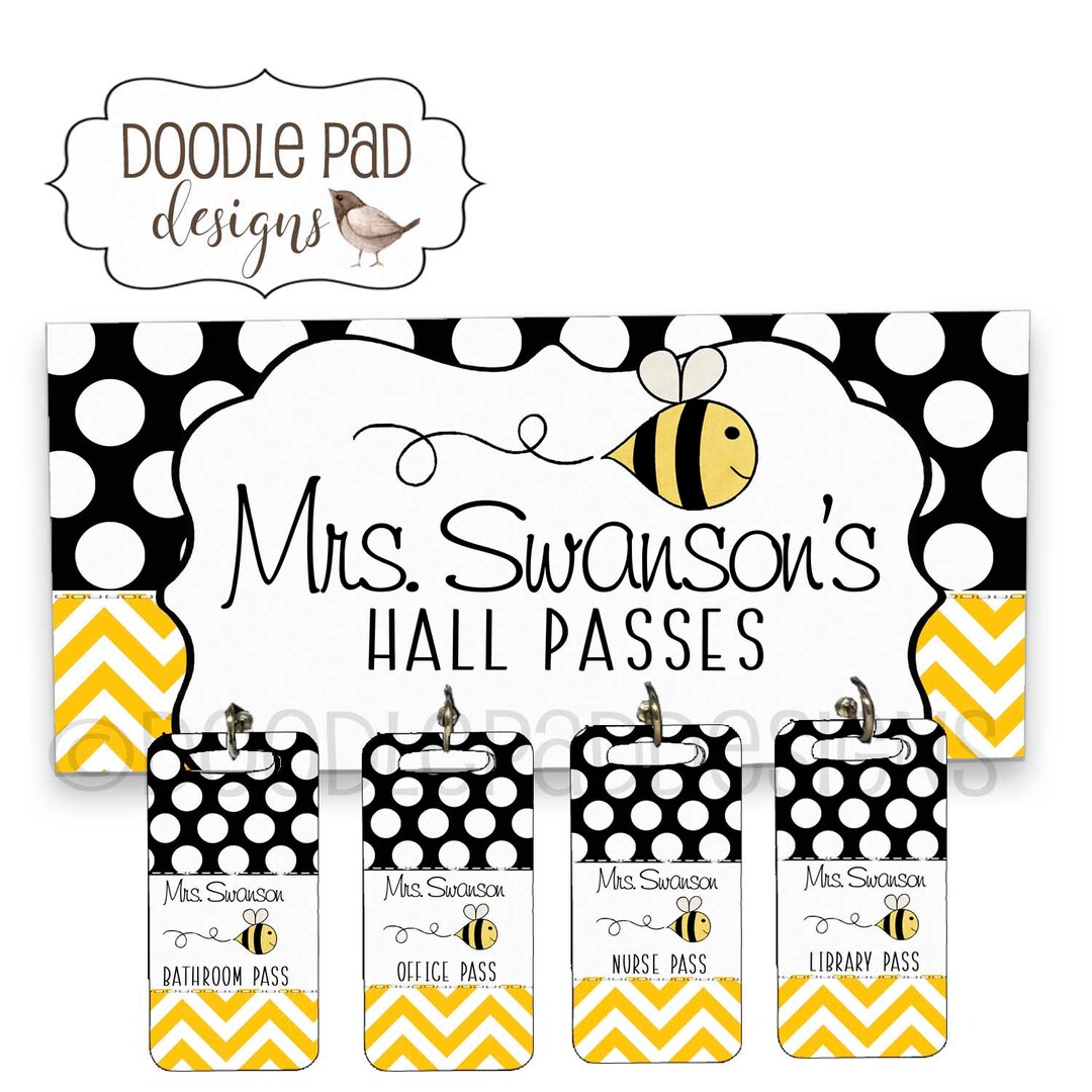 Bumble Bee Hall Pass Classroom Sign - Etsy México