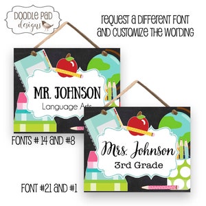Classroom Door Sign 8 X 10 Elementary School Class Sign Personalized ...