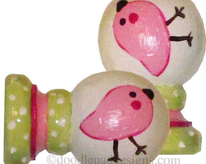 Penelope Bird Curtain Rod Finials - Etsy