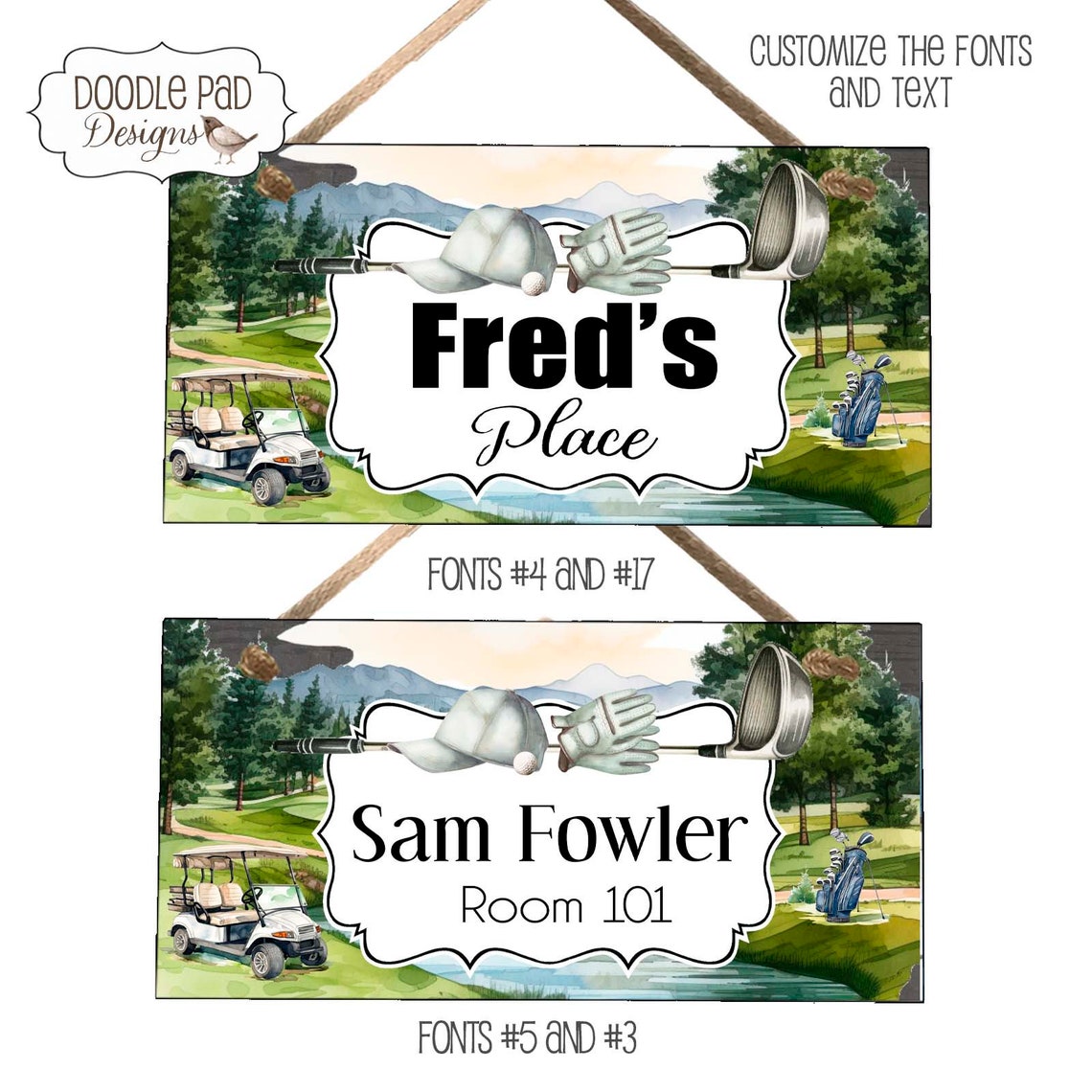 Assisted Living Door Sign, Golf Theme Door Sign, Senior Living Door ...