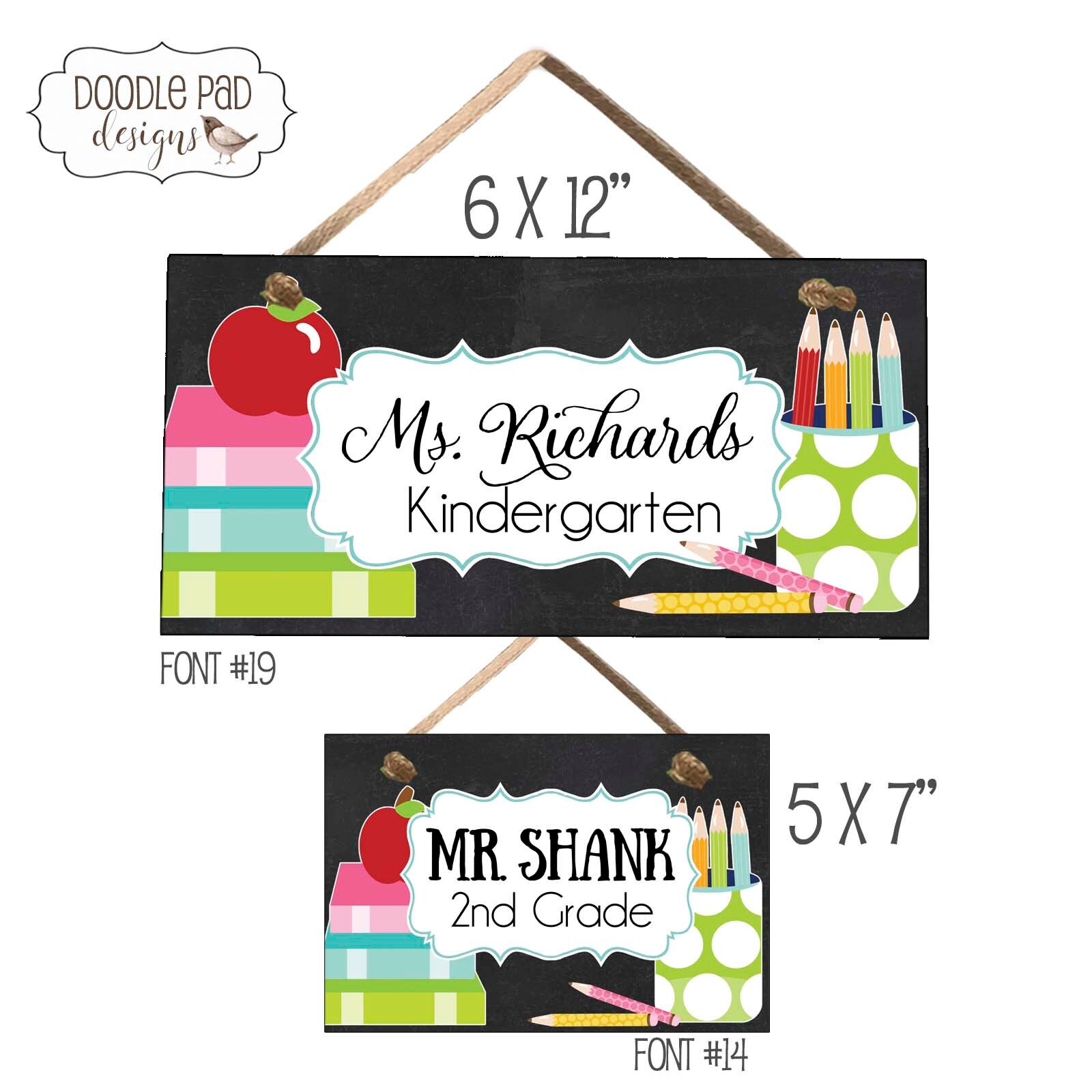 Personalized Classroom Decor Door Sign Chalkboard Inspired | Etsy