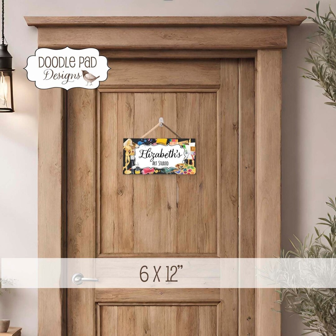 Personalized Art Studio Sign for Craft Room Door, Gift for Artist, Door ...