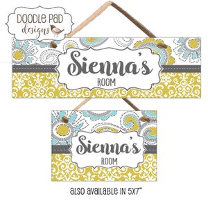 Personalized Door Hanger, Bedroom Door Sign for Girls, Door Sign Custom ...