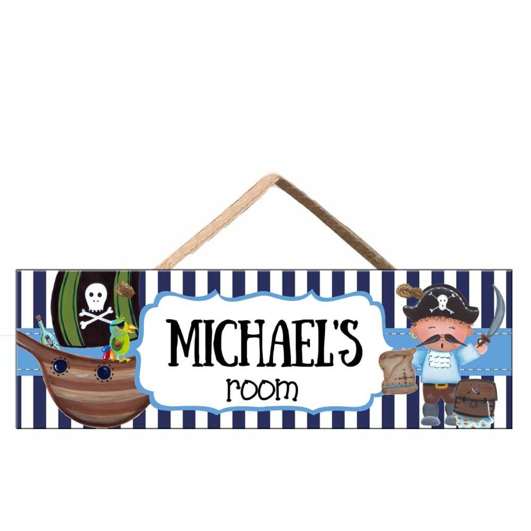Pirate Door Sign, Nursery Door Sign, Kids Door Decor, Personalized ...