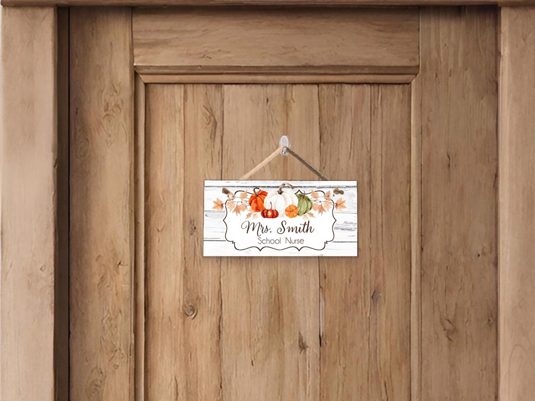 Fall Pumpkin Classroom Door Sign, Teacher Name Hanger - Etsy