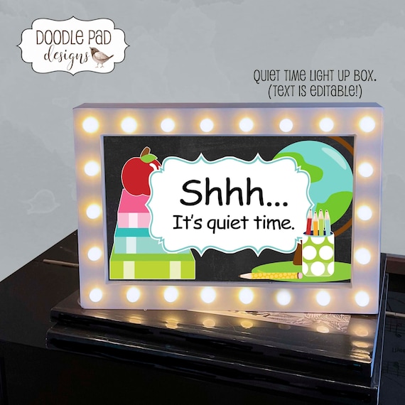 Teacher Classroom Decor Lighted Box Sign Teacher Gift Quiet - Etsy