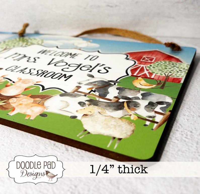 Teacher Door Sign Farm Classroom Theme Name Hanger Barnyard Animals ...