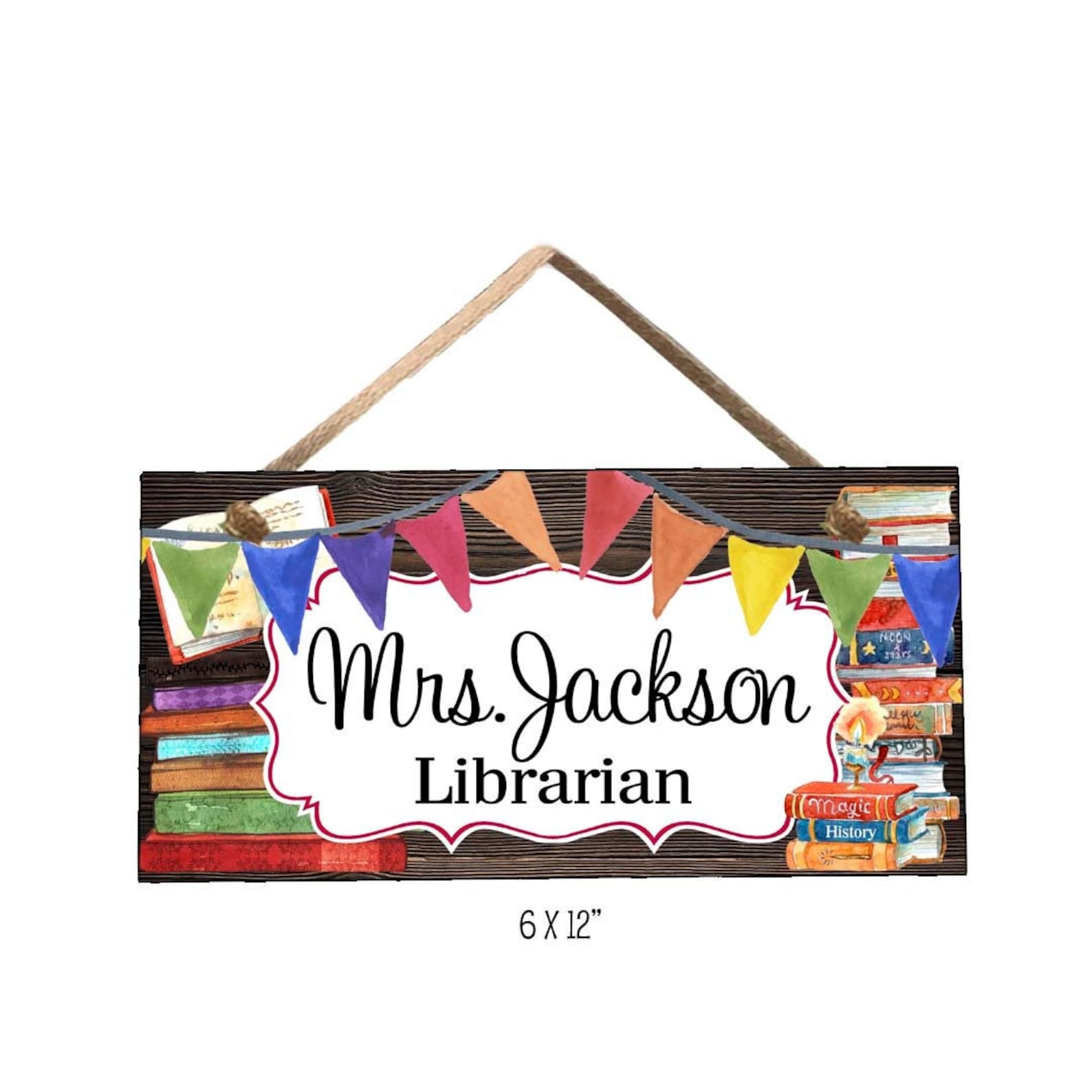 Library or Reading Nook Door Sign Personalized Librarian - Etsy