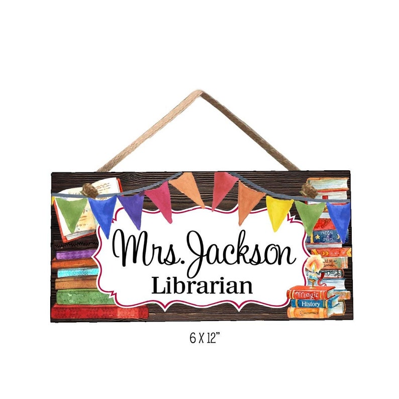Library or Reading Nook Door Sign Personalized Librarian - Etsy