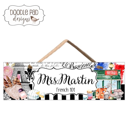 Classroom Door Sign French Teacher Door Sign France Themed - Etsy