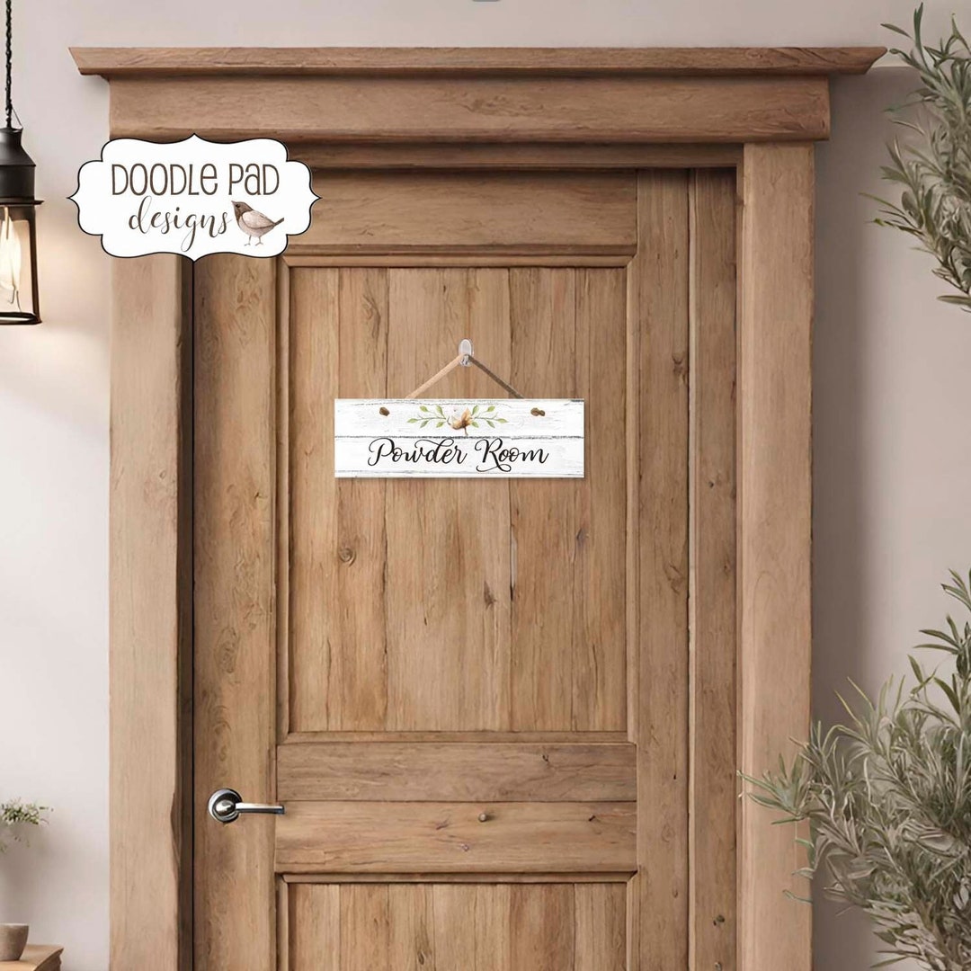 Custom Powder Room Sign, Laundry Room Door Sign, Farmhouse Inspired ...