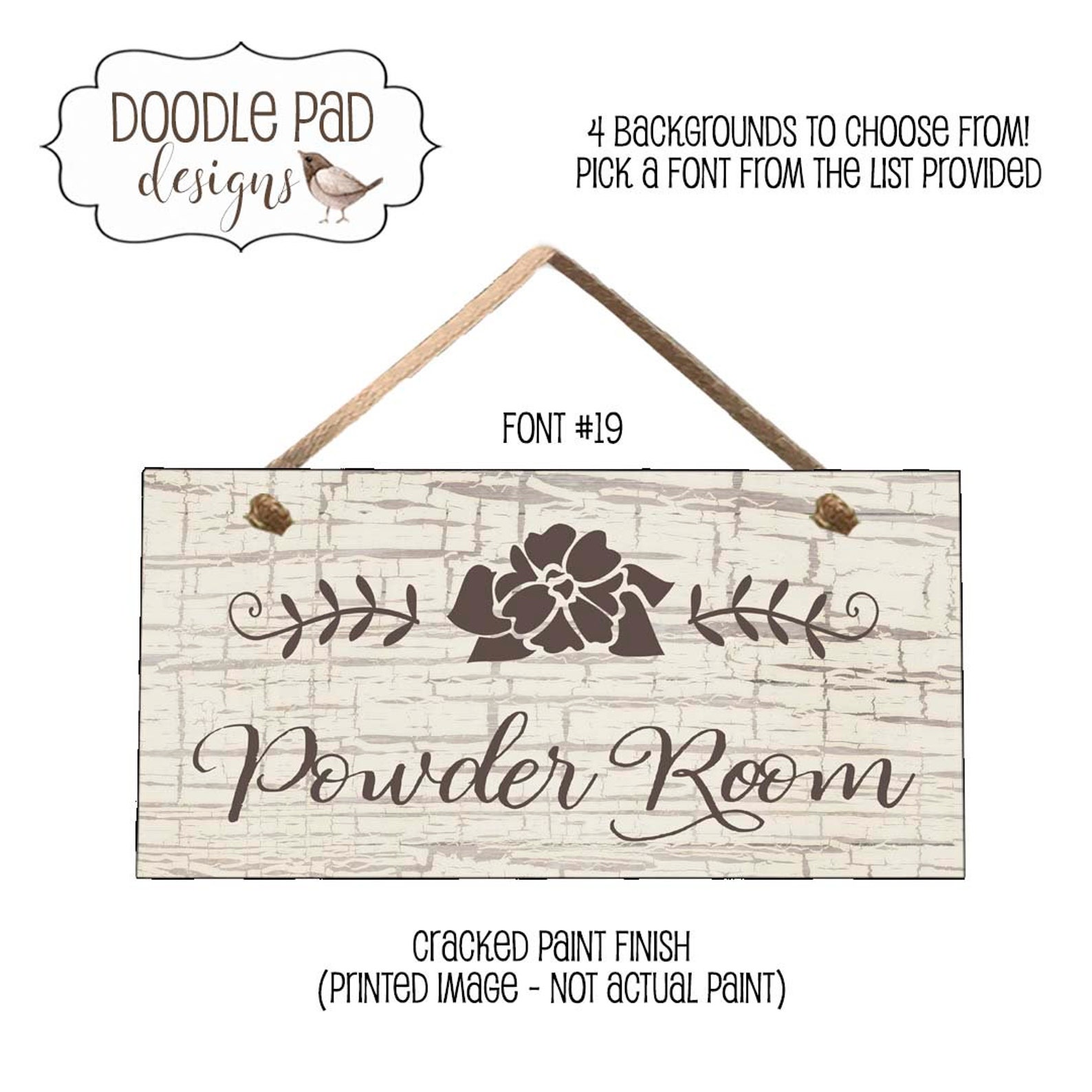 Powder Room Sign Cottage Chic Bathroom Decor | Etsy