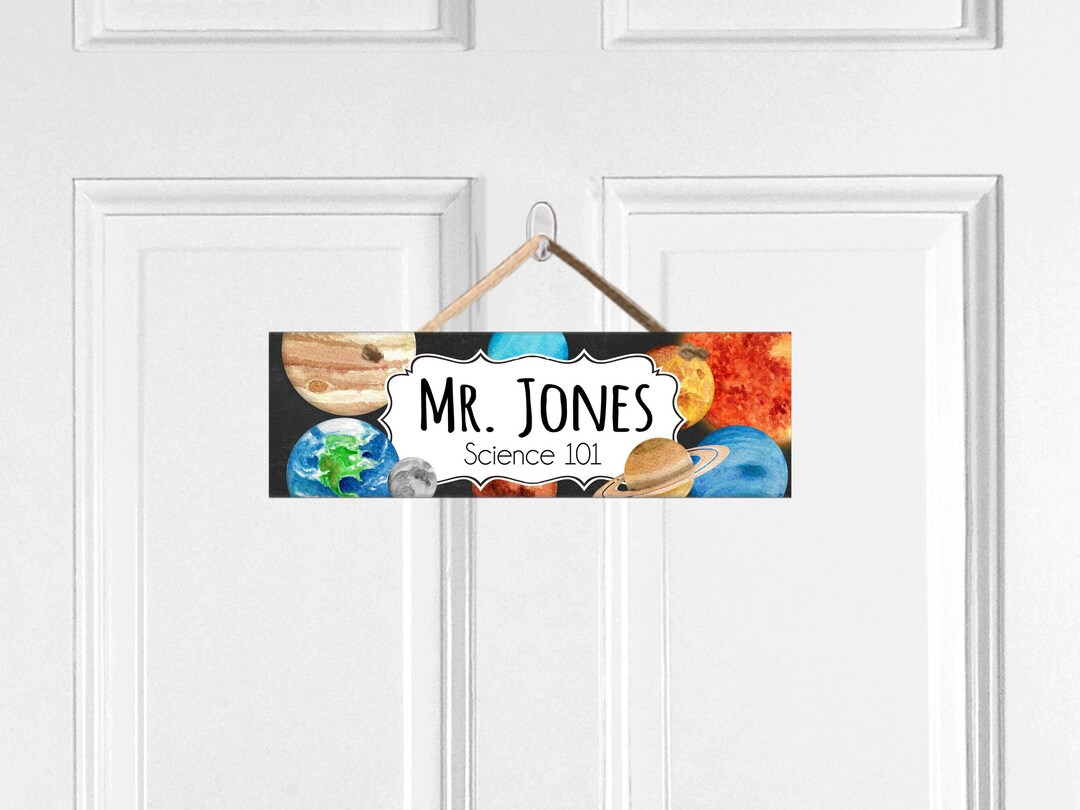 Teacher Door Sign, Space Classroom Decor, Planets Door Hanger - Etsy