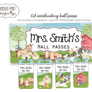 Teacher Door Sign Farm Classroom Theme Door Hanger Barnyard Animals ...