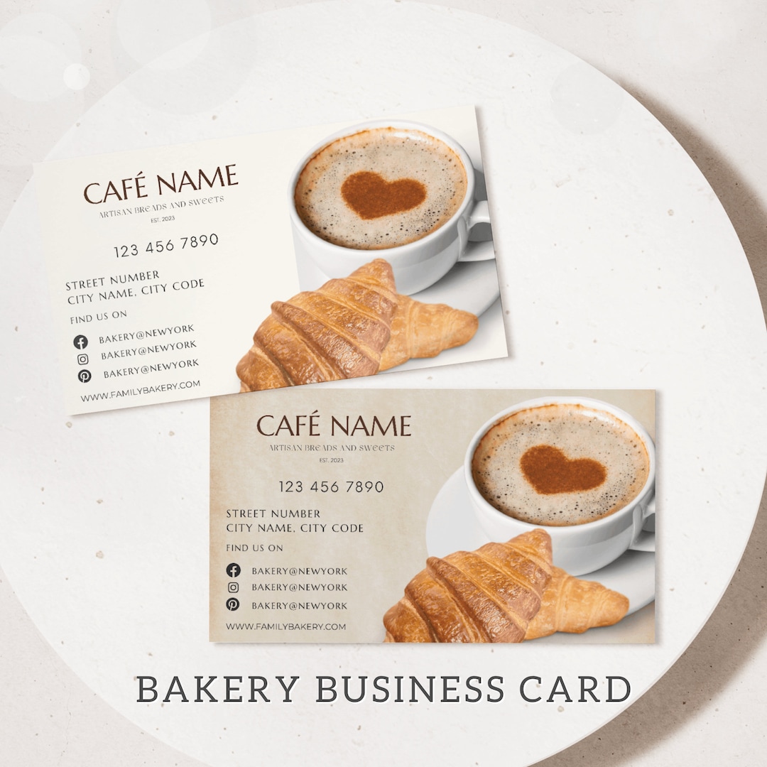 Coffee Shop Business Card Template Cafe Business Card Bakery Canva ...