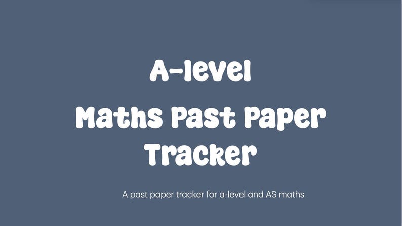 A Level Maths Past Paper Tracker - Etsy