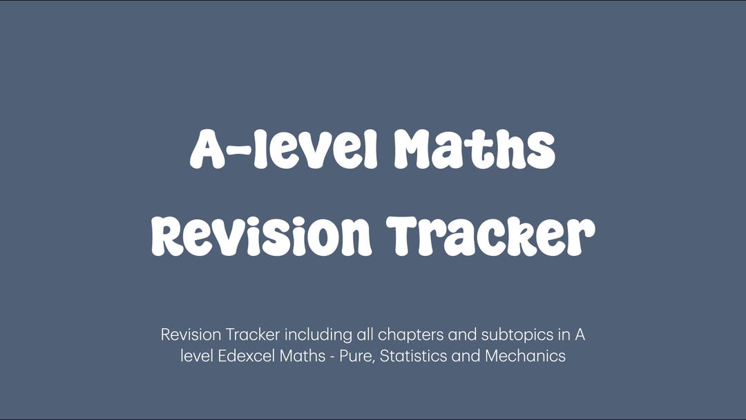 A Level Maths Revision Tracker - Etsy