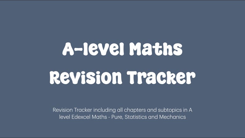 A Level Maths Revision Tracker - Etsy