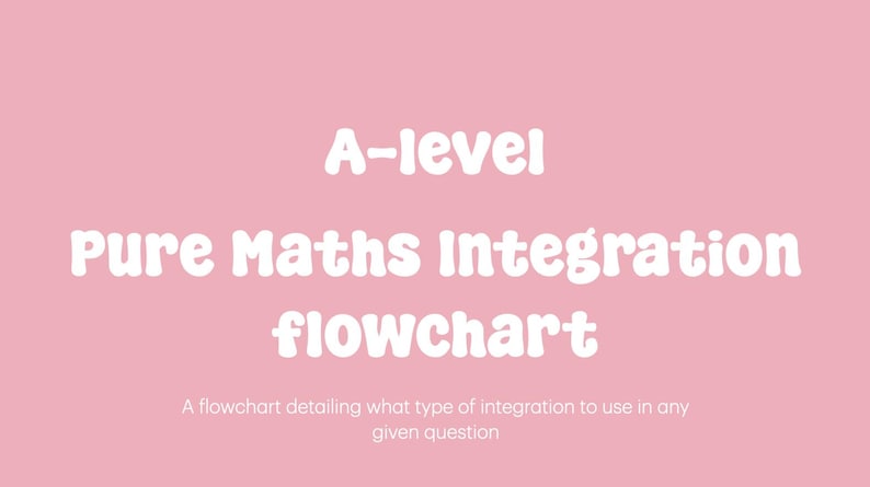Integration Maths Flowchart - Etsy