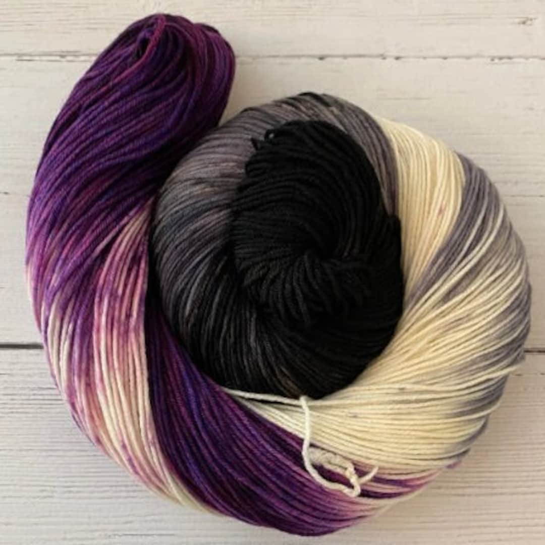 Asexual Pride Hand Dyed Yarn Mohair Fingering Sock DK Sport Worsted ...