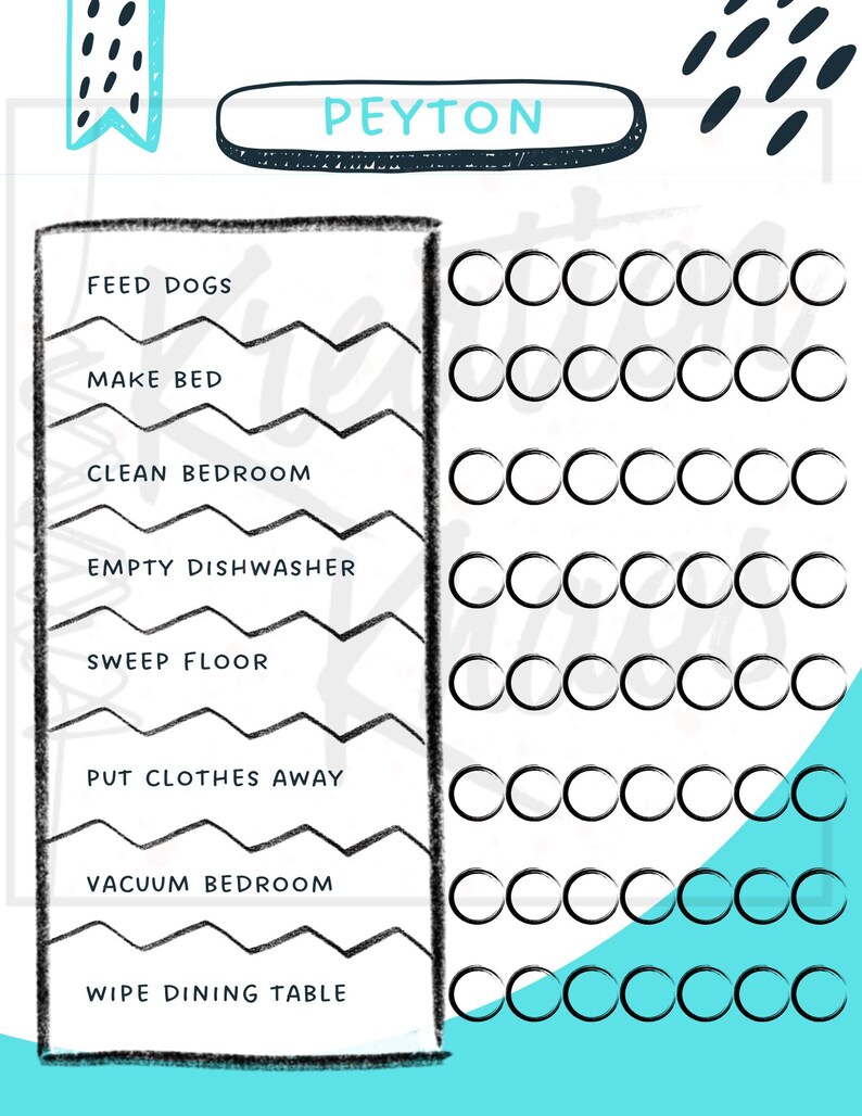 Printable Chore Chart - Etsy
