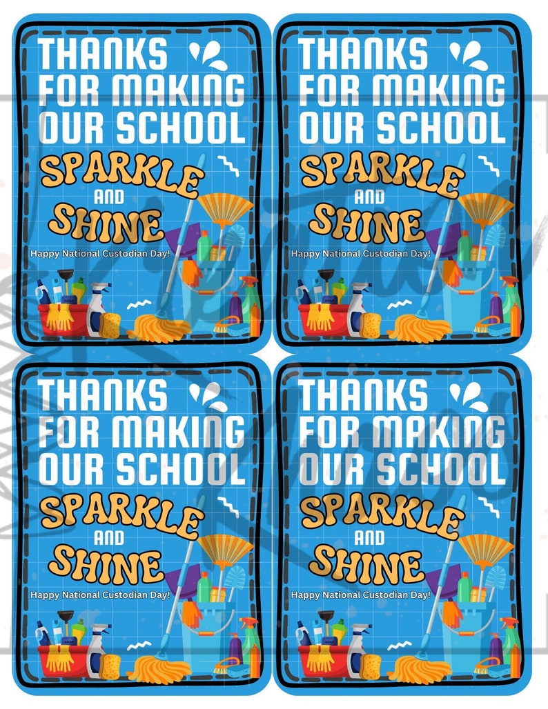 Custodian Day Printable Tags - Etsy