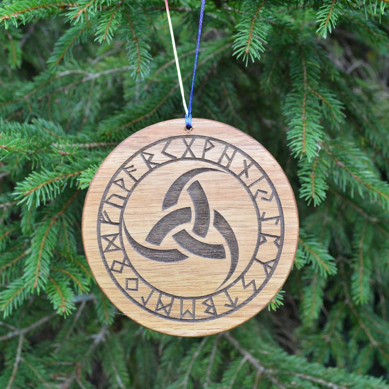 Norse Symbol Yule Tree Decorations Set of 4, Viking Gifts, Norse Gifts ...