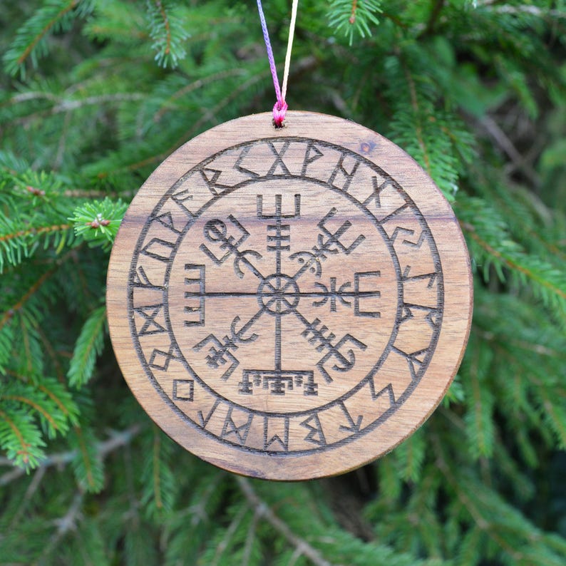 Norse Symbol Yule Tree Decorations Set of 4, Viking Gifts, Norse Gifts ...