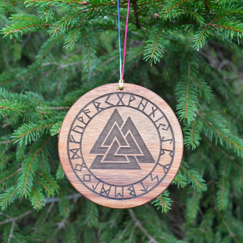 Norse Symbol Yule Tree Decorations Set of 4, Viking Gifts, Norse Gifts ...