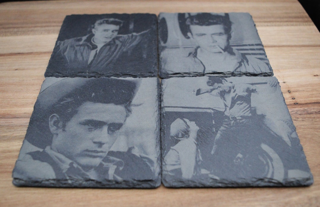 Set of 4 James Dean Laser Engraved Slate Coasters - Etsy