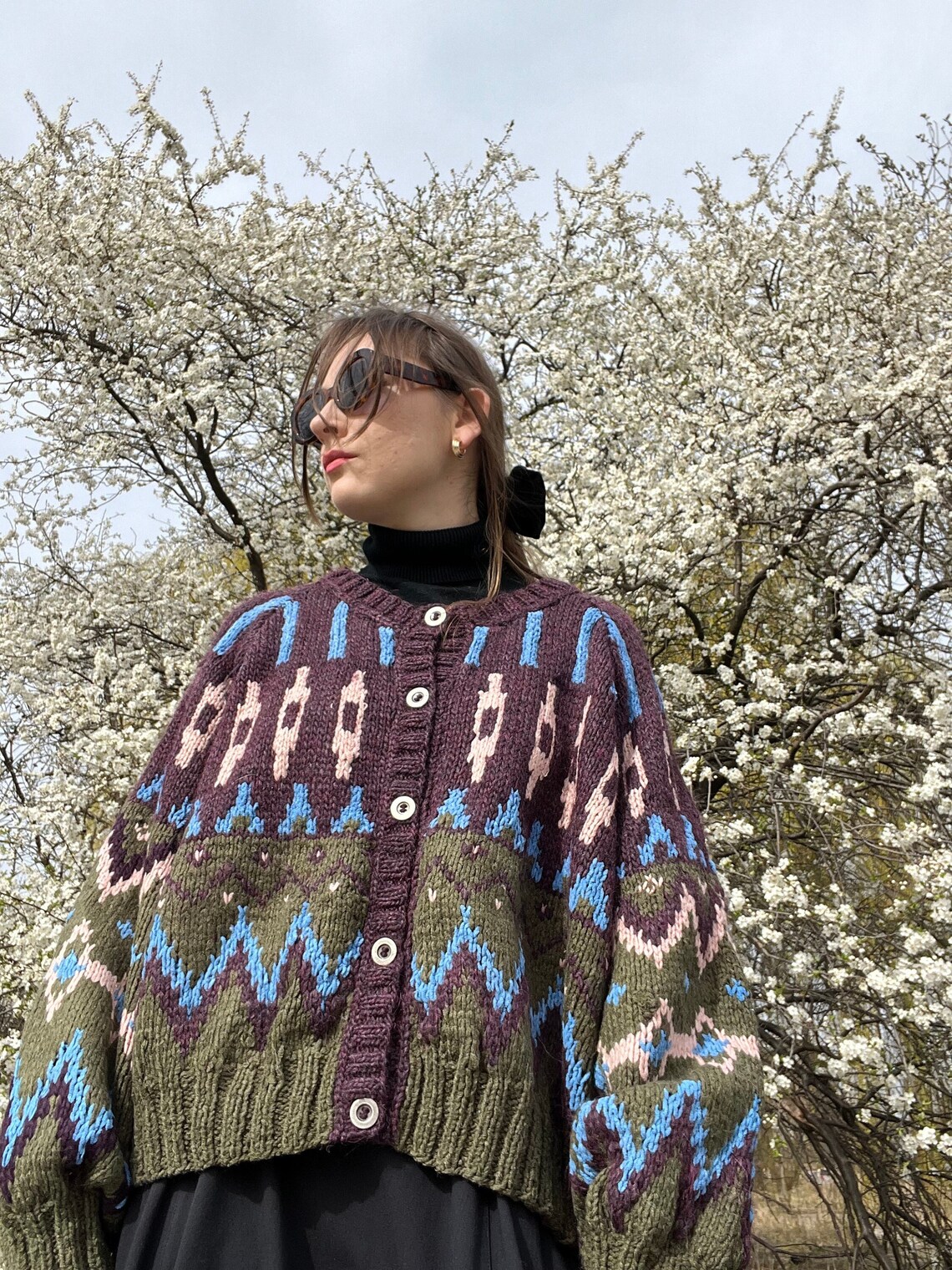 Knitted Cardigan, Knit Cardigan, Handmade Cardigan, Unique Sweater ...