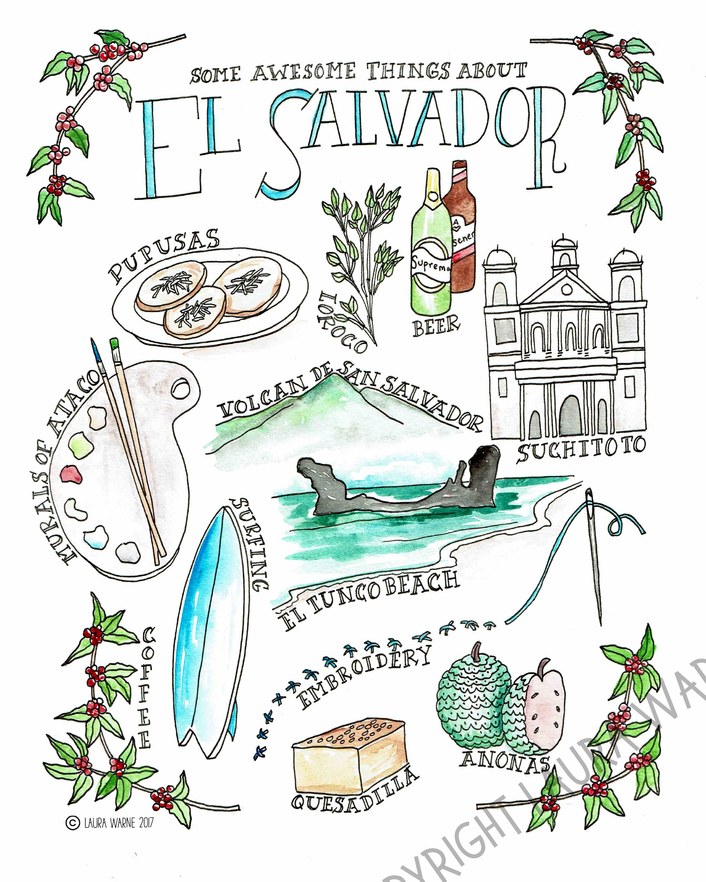 Some Awesome Things About El Salvador 8x10 Print - Etsy
