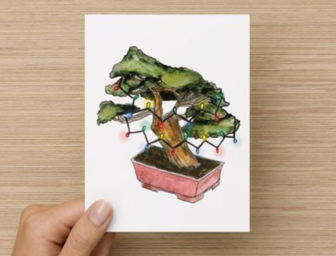 Japanese Bonsai Christmas Tree With Holiday Lights Recycled Paper ...