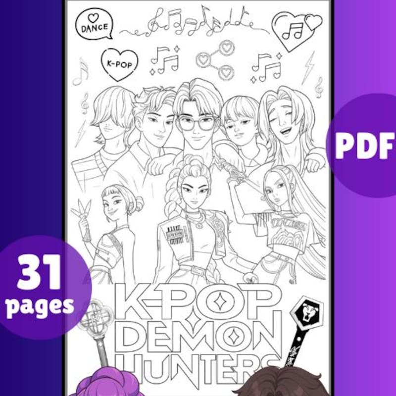 Korean Coloring Pages Pdf - Etsy