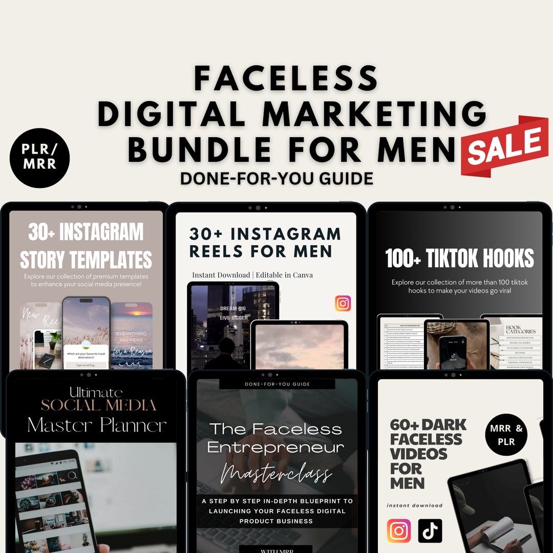 Faceless MRR Vault, Digital Marketing Course Men, Faceless Videos, Plr ...