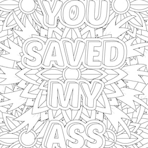 PNG, SVG, Adult Coloring Pages, Cursing, Swear Words Printable, Stress ...