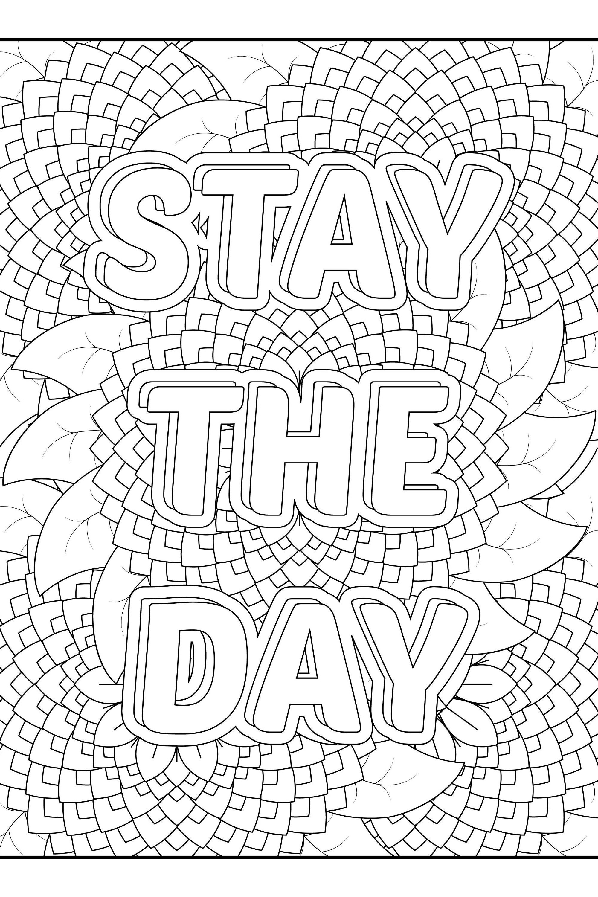PNG, SVG, Adult Coloring Pages, Cursing, Swear Words Printable, Stress ...