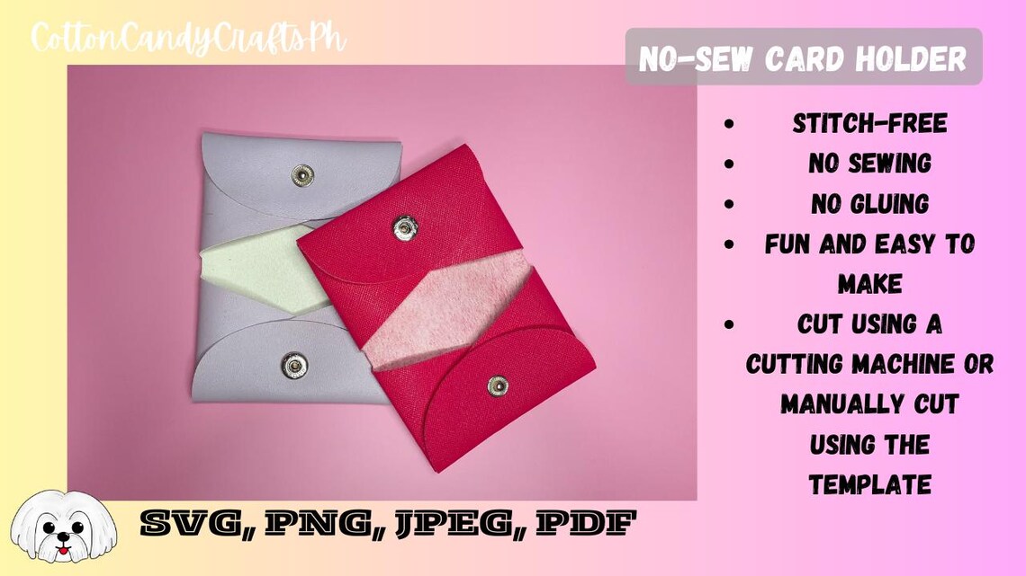 No-sew Card Holder | DIY Faux Leather Crafts | Cricut-made | Stitchless ...