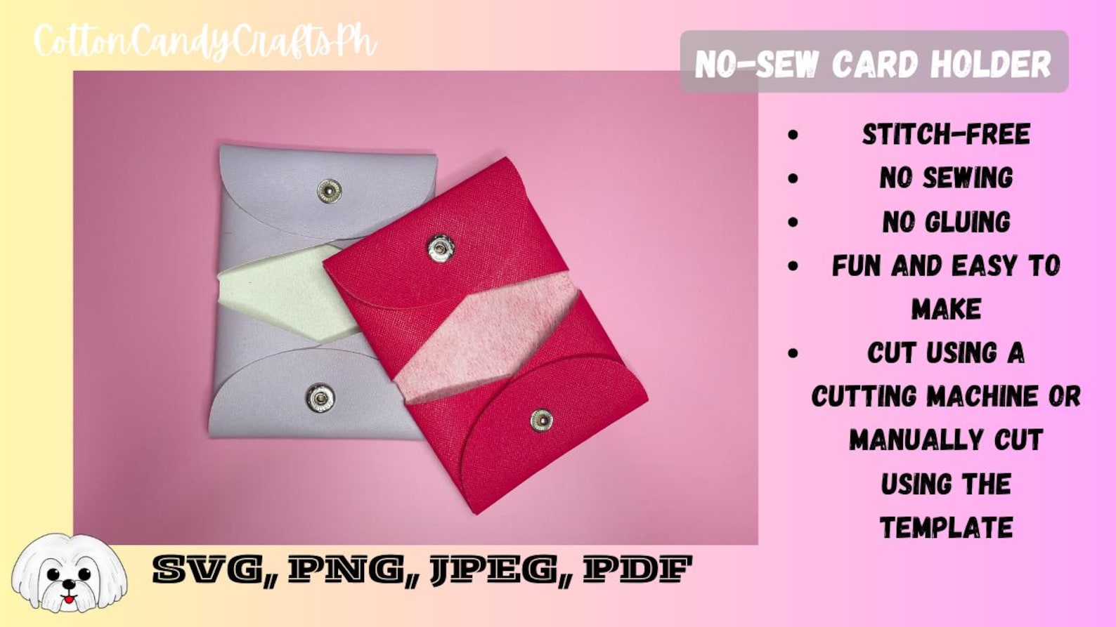No-sew Card Holder | DIY Faux Leather Crafts | Cricut-made | Stitchless ...