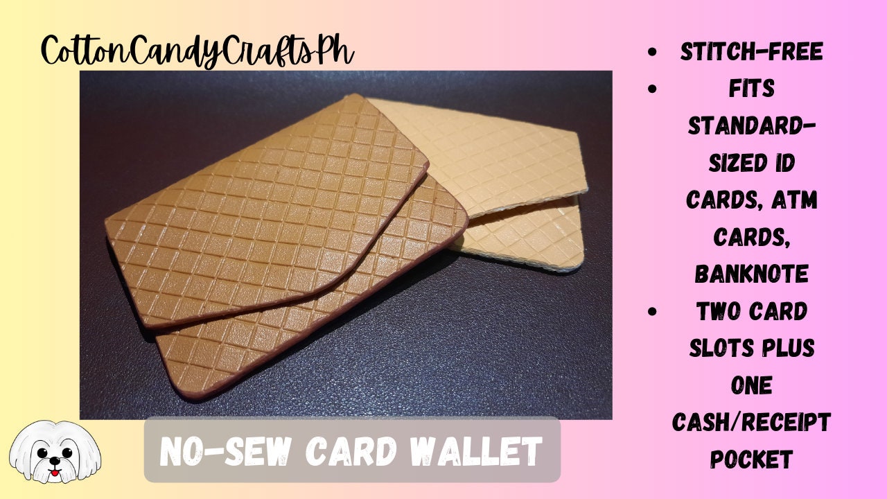 No-sew Bi-fold Card Wallet Template | SVG Template | No-sew Card Wallet ...