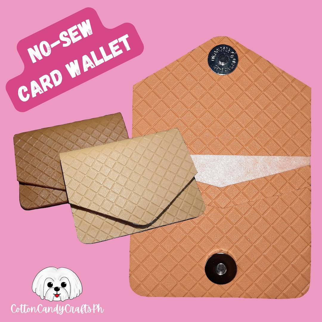 No-sew Bi-fold Card Wallet Template | SVG Template | No-sew Card Wallet ...