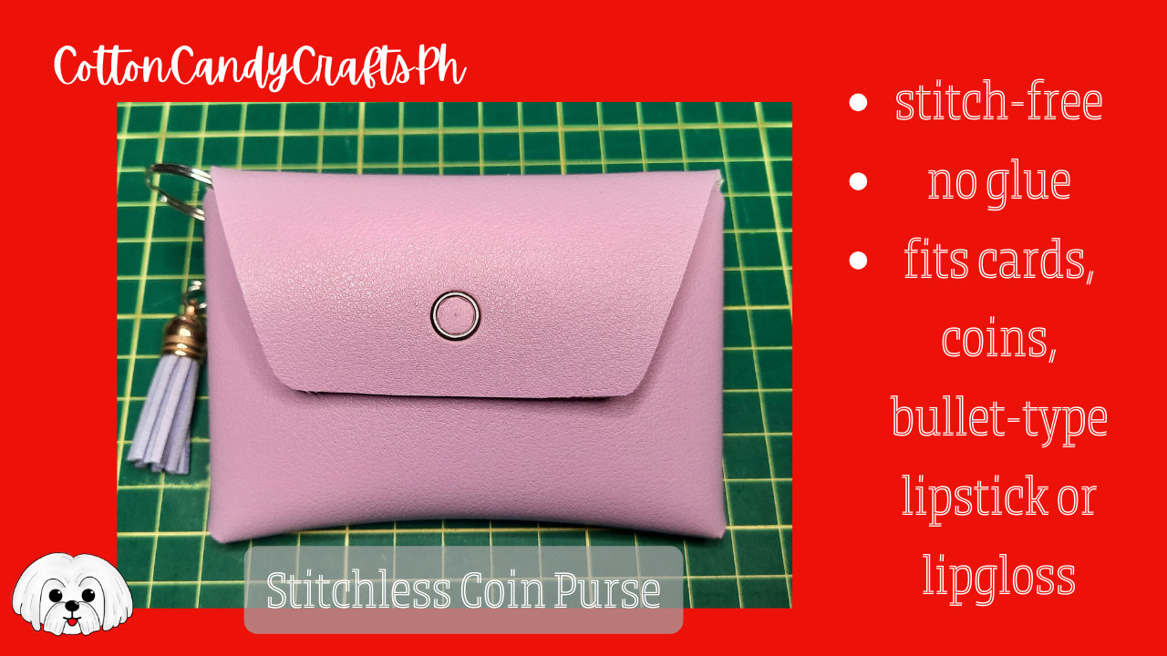 Stitchless Coin Purse SVG Template | No Sew Card Wallet Template | Faux ...