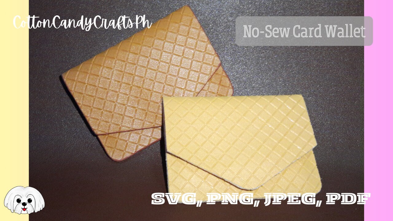 No-sew Bi-fold Card Wallet Template | SVG Template | No-sew Card Wallet ...