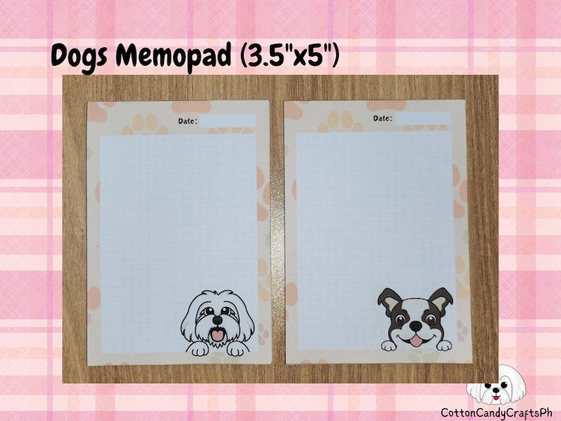 Dogs Notepads Memopads | Printable Notepads | Memo Pads | Stationery ...