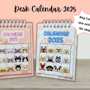 Cat Calendar 2025, Calendar 2025, Printable Desk Calendar, Mini ...