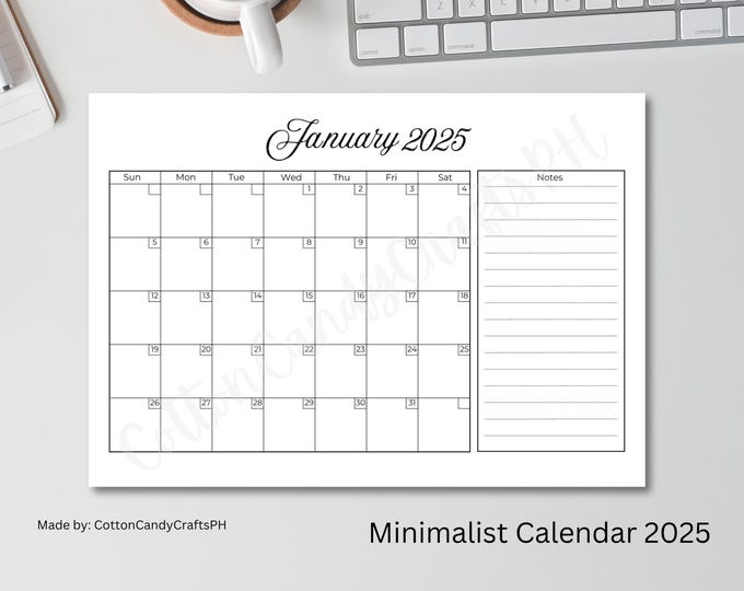 Cat Calendar 2025, Calendar 2025, Printable Desk Calendar, Mini ...