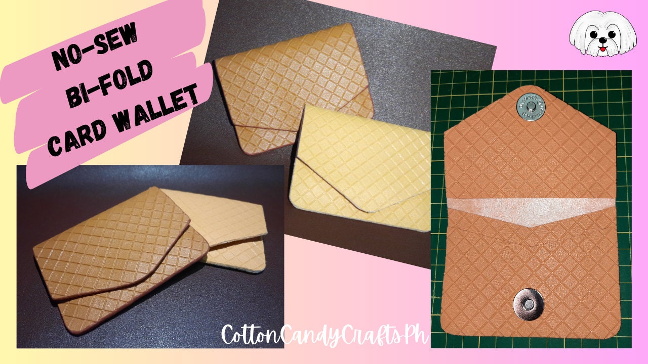 No-sew Bi-fold Card Wallet Template | SVG Template | No-sew Card Wallet ...